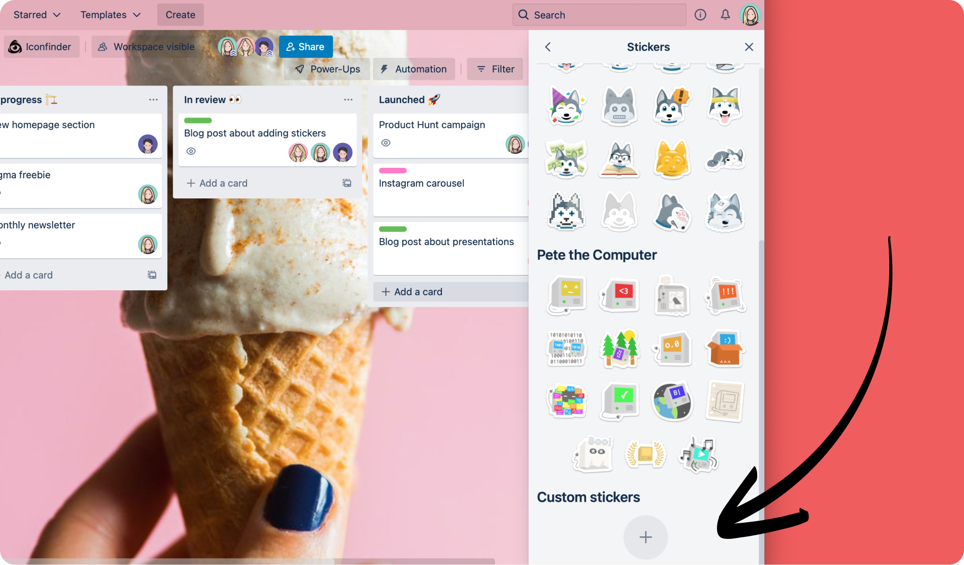 How to add stickers to Trello - Iconfinder